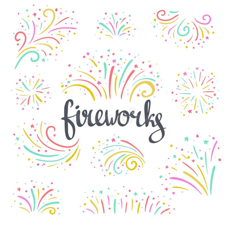 Sketch Abstract Colorful Exploding Firework Stock Vector - Illustration ...