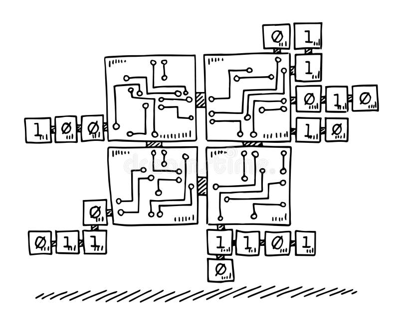 Blockchain Drawing Stock Illustrations – 2,526 Blockchain Drawing Stock ...