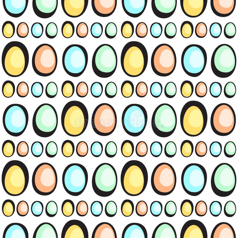 Hand Drawn Vector Easter Eggs Pattern on White Background Stock Vector ...