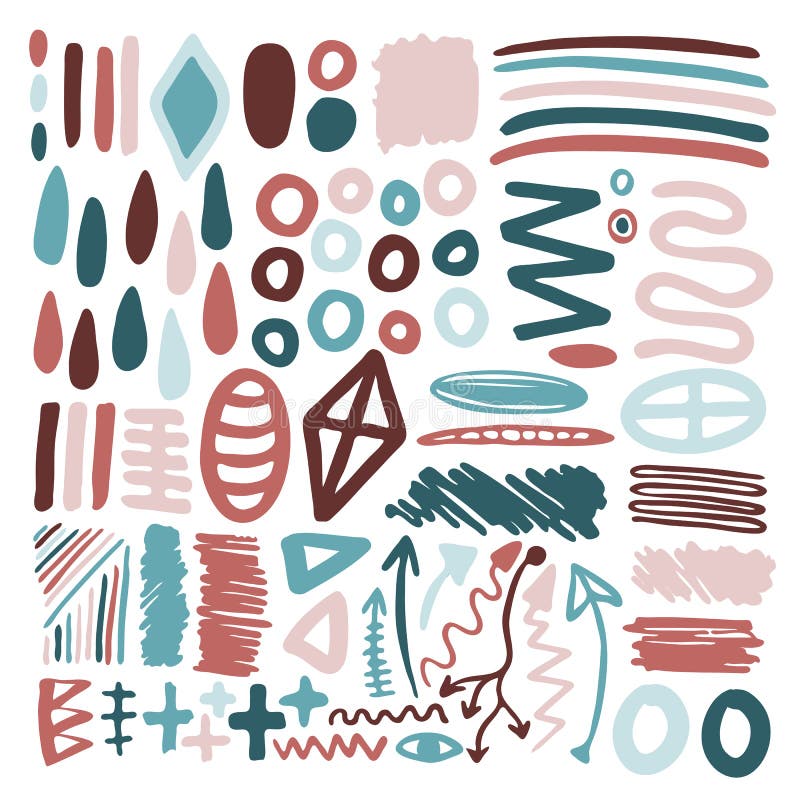 Hand Drawn Vector Elements. Isolated Shapes Collection Stock Vector ...