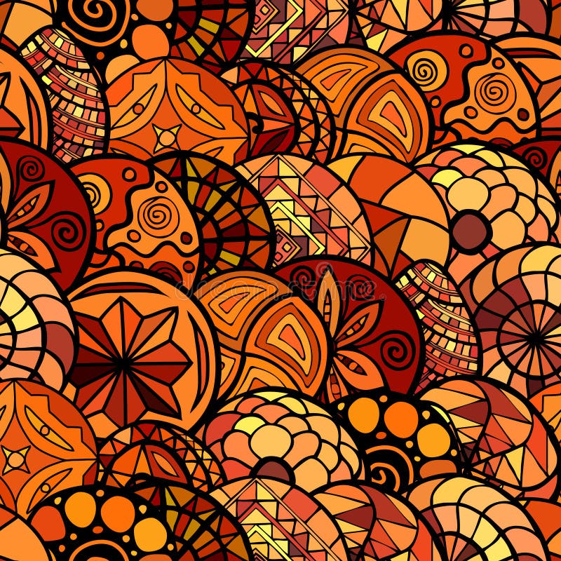 Hand Drawn Vector Ethnic Seamless Pattern Stock Illustration ...