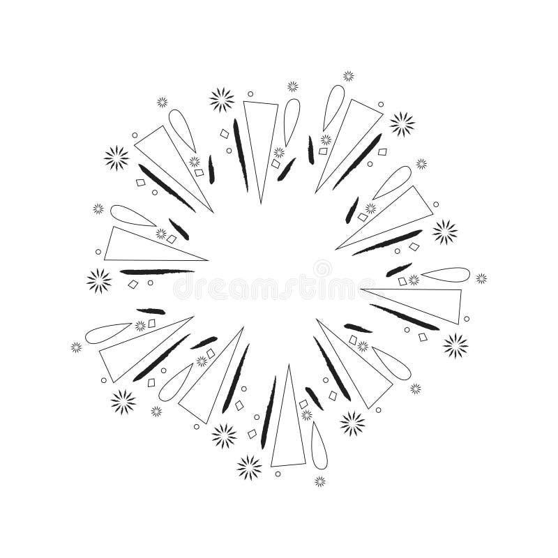 Hand Drawn Vector Firework Star Burst Sunburst Doodle Icon Explosion ...