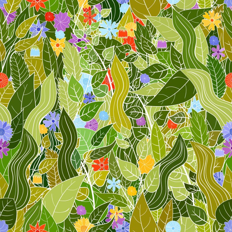 Vector Floral Seamless Pattern Stock Illustration - Illustration of ...