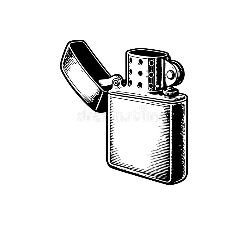 Lighter Fire Hand Drawn Vector Graphic Asset Stock Vector ...