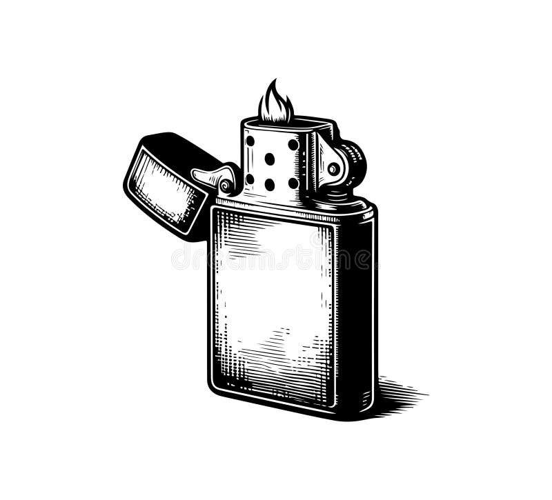 Lighter Fire Hand Drawn Vector Graphic Asset Stock Vector ...