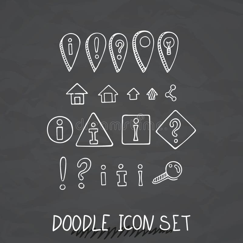 Hand Drawn Vector Icons Set Website Development Doodles Elements. Stock ...
