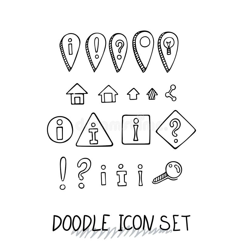 Hand Drawn Vector Icons Set Website Development Doodles Elements. Stock ...