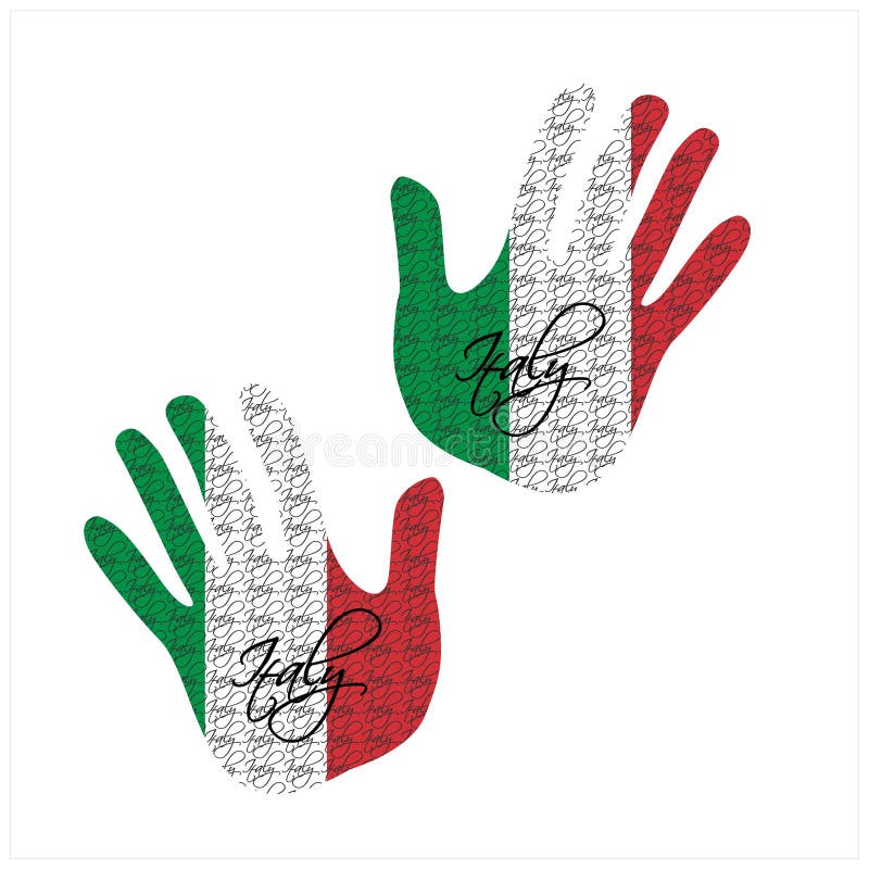 Italy Flag Hand Vector Graphic Illustration Stock Vector - Illustration ...
