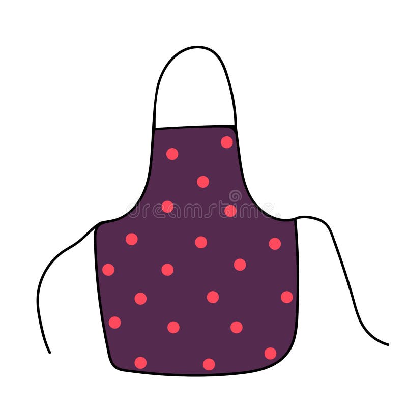 Hand Drawn Vector Illustration of Kitchen Apron in Color Stock Vector ...