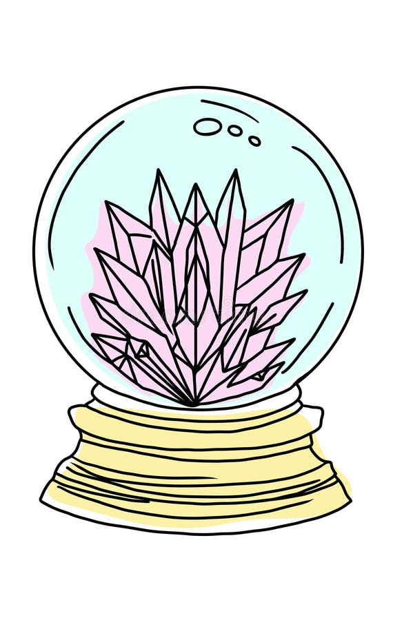 Hand Drawn Vector Illustration of a Magic Crystal, Esoteric Theme ...