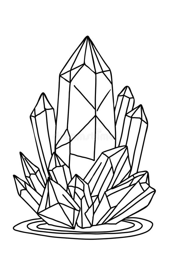 Hand Drawn Vector Illustration of a Magic Crystal, Esoteric Theme ...