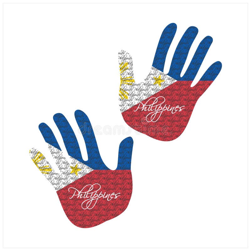 Philippines Flag Hand Vector Stock Vector - Illustration of government ...