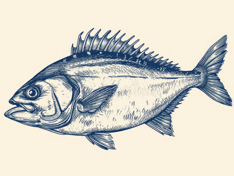 Hand Drawn Vector Illustration of a Sea Bream. Engraved Style Stock ...