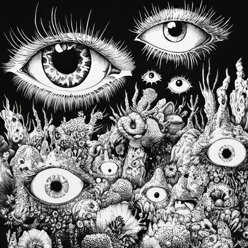 Hand Drawn Vector Illustration of a Set of Eyes with Different Patterns ...