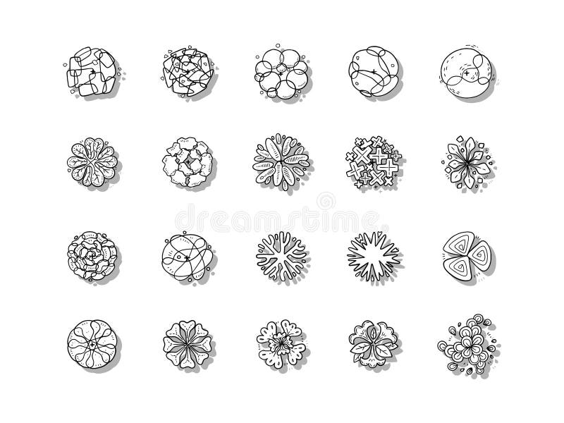 Tree Top View Line Drawing Stock Illustrations – 903 Tree Top View Line ...