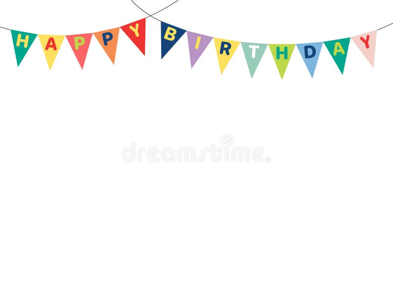Birthday Bunting with Letters Stock Vector - Illustration of humor ...