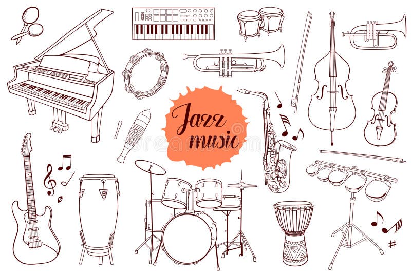 Jazz Instruments Stock Illustrations – 18,350 Jazz Instruments Stock ...