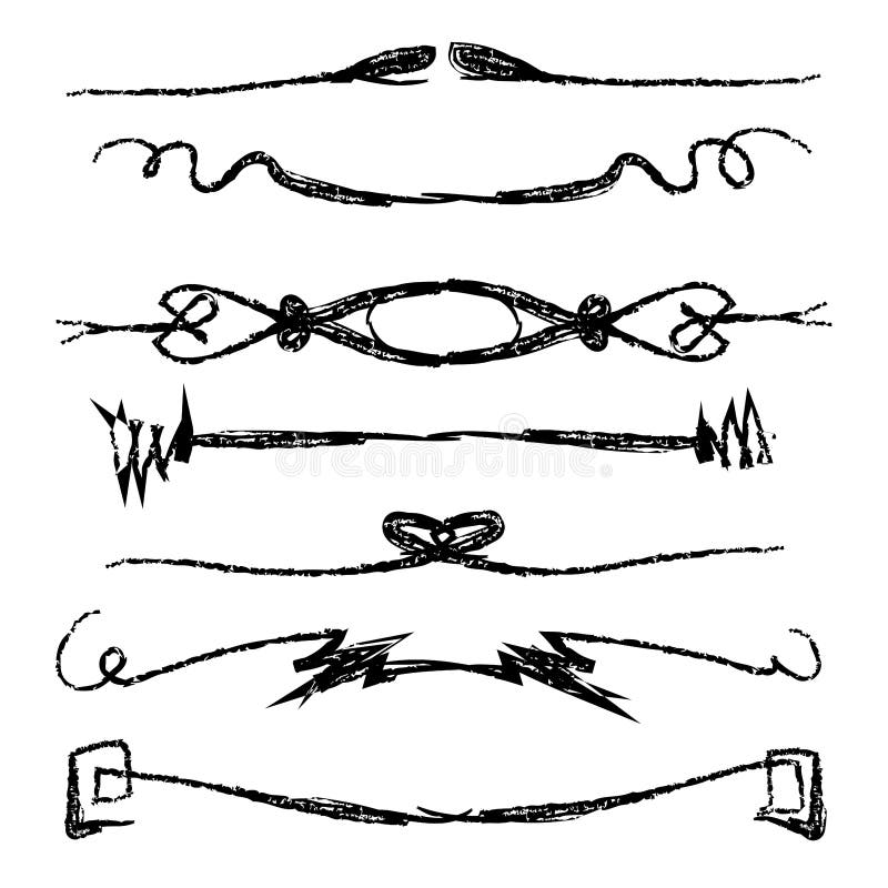 Sketch line border set stock vector. Illustration of brushes - 60337233