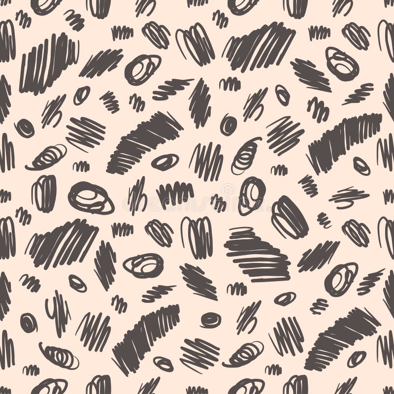 Hand Drawn Vector Marker Scribble Seamless Pattern. Vector Scrawl ...