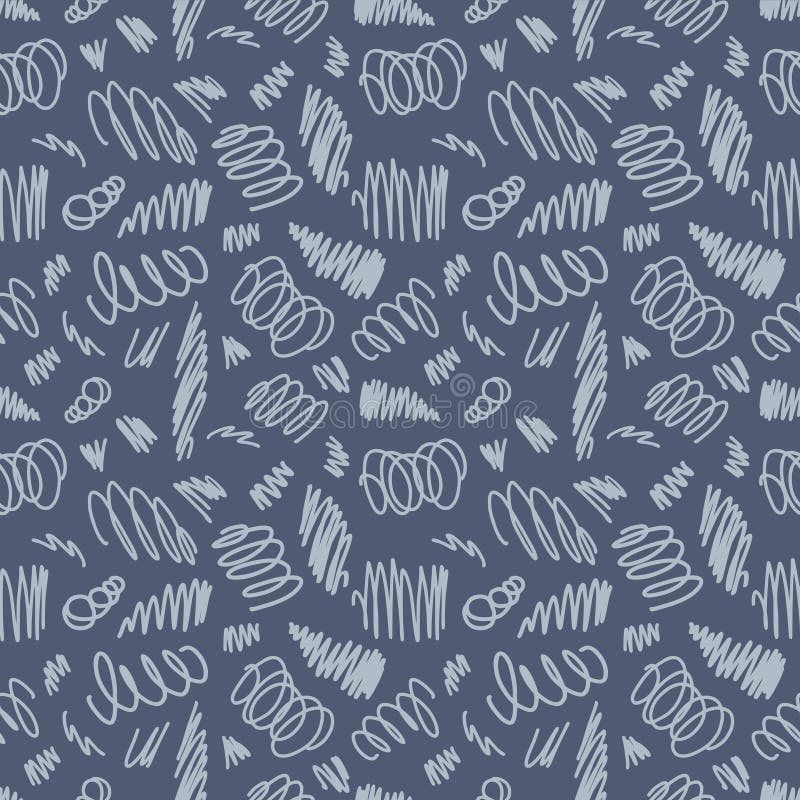 Hand Drawn Vector Marker Scribble Seamless Pattern. Vector Scrawl ...