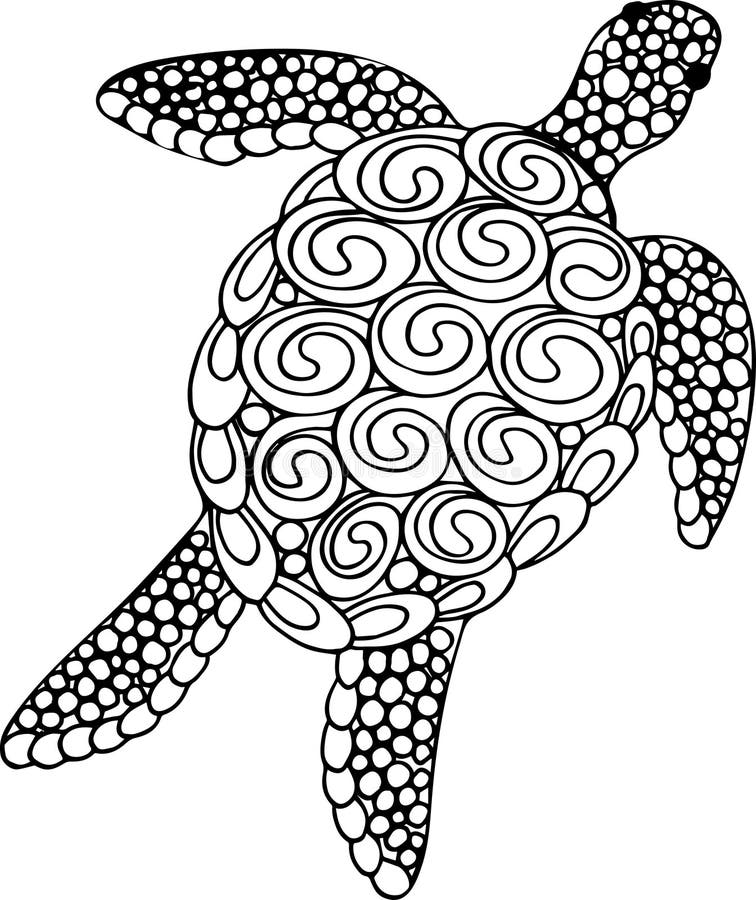 Hand Drawn Vector Ornate Turtle Illustration Stock Vector ...