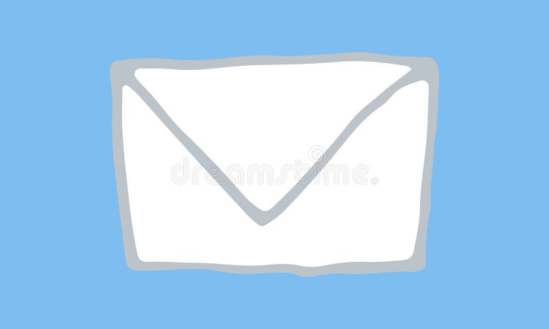 Hand Drawn Vector Outline Illustration of Envelope Icon Stock Vector ...