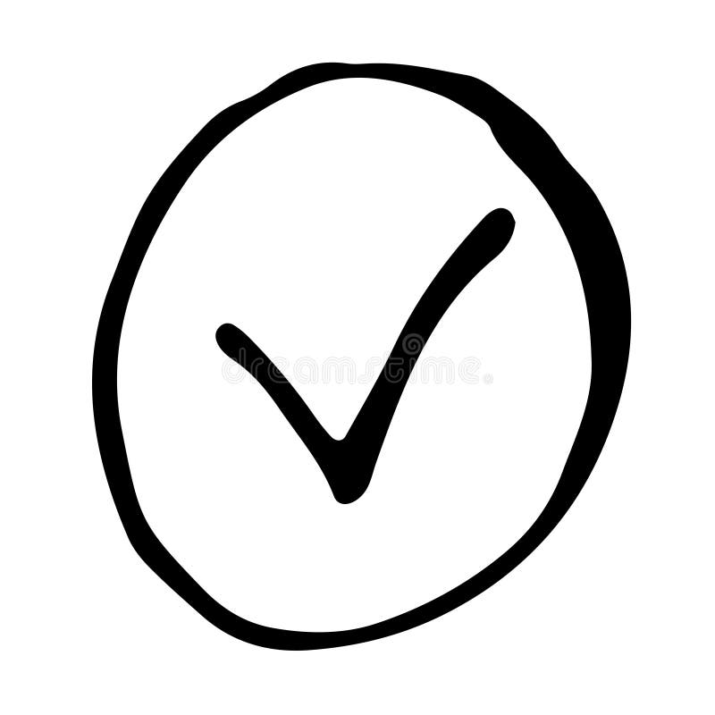 Hand Drawn Vector Outline Illustration of Tick Icon Stock Vector ...
