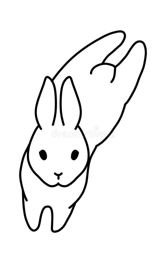 Cartoon Rabbit. Simple Doodle Hand Drawn Bunny. Vector Sketch Stock ...