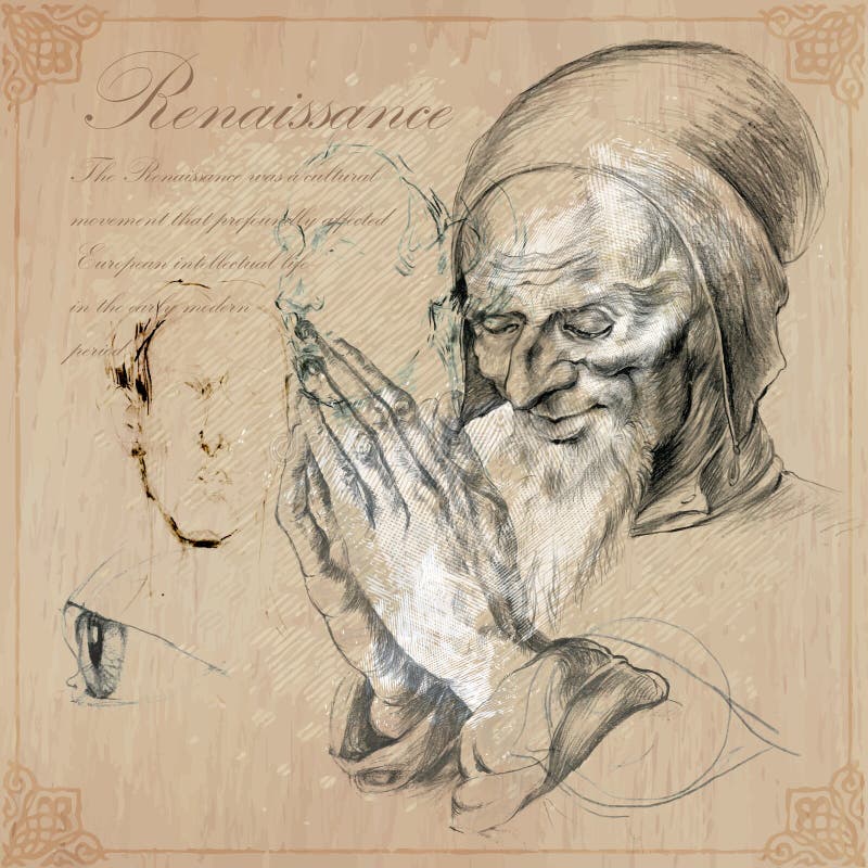 An Hand Drawn Vector - Renaissance Stock Vector - Illustration of pose ...