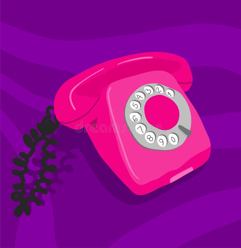 Hand Drawn Vector Retro Analog Phone Stock Vector - Illustration of ...