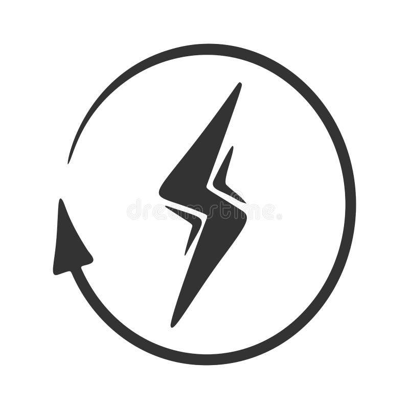 Hand Drawn Vector of Round Fast Charge Sign, Isolated on White ...