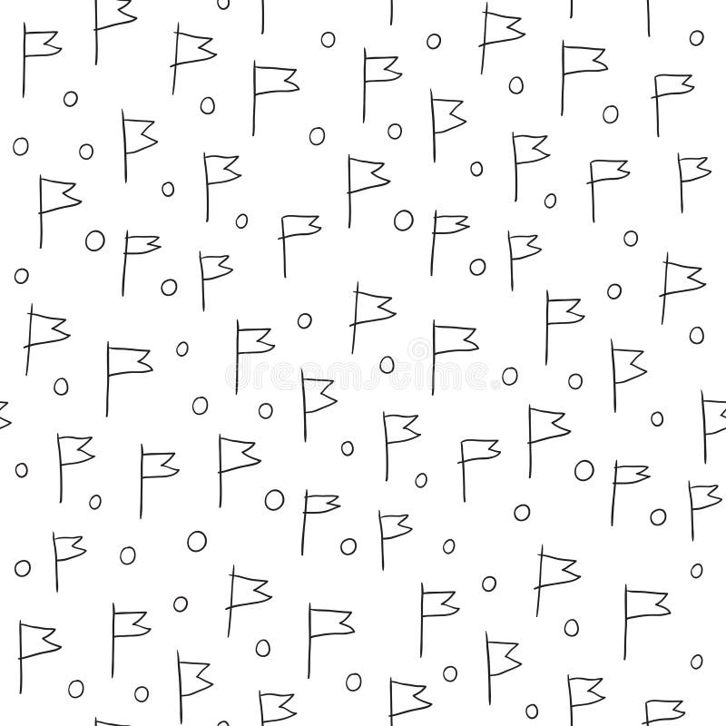 Hand Drawn Vector Seamless Pattern with Flags. Stock Vector ...