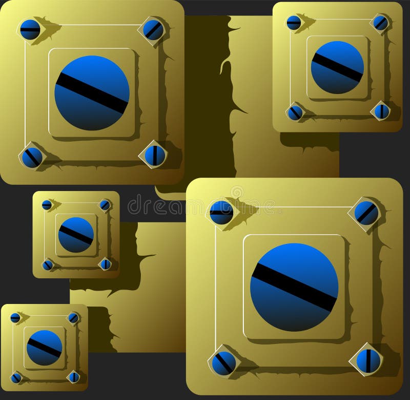 Hand Drawn Vector Seamless Pattern of Golden Plates Stock Vector ...