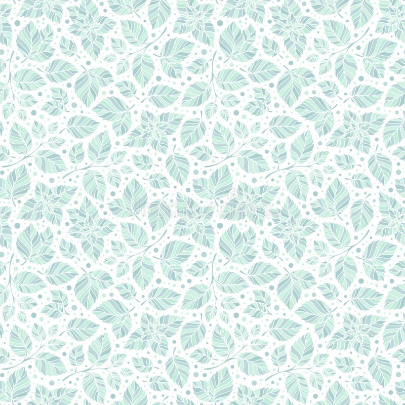 Hand Drawn Vector Seamless Pattern with Mint Leaves Stock Vector ...