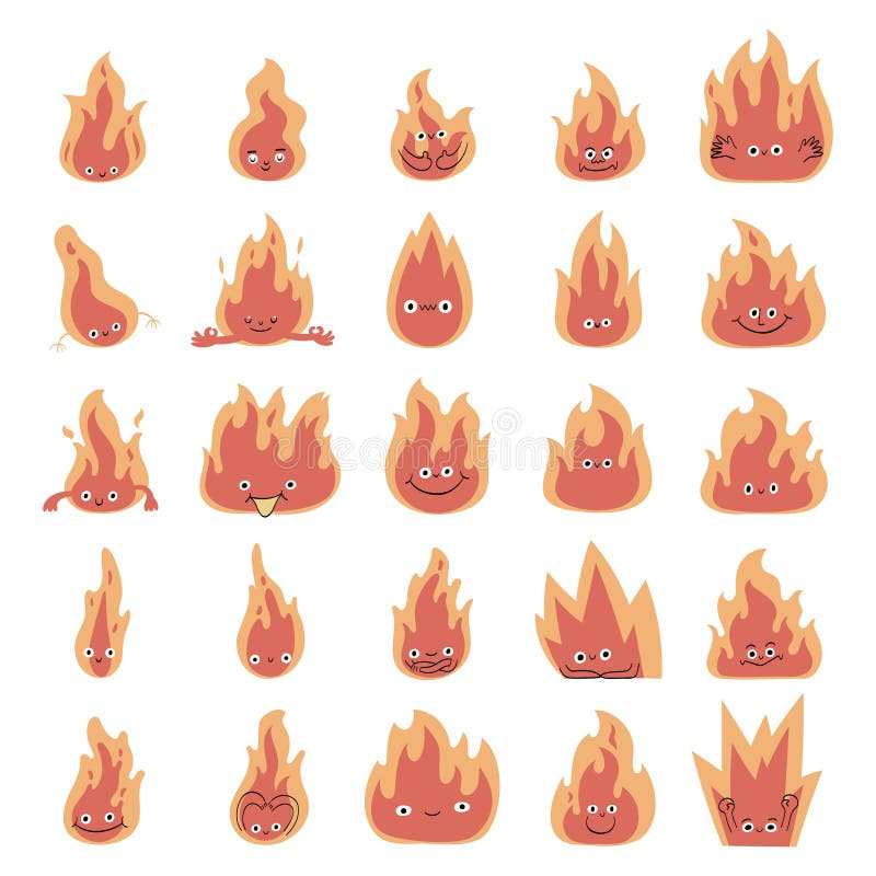 Fire Monster Cartoon Character, Fantasy Mystic Elemental Vector ...