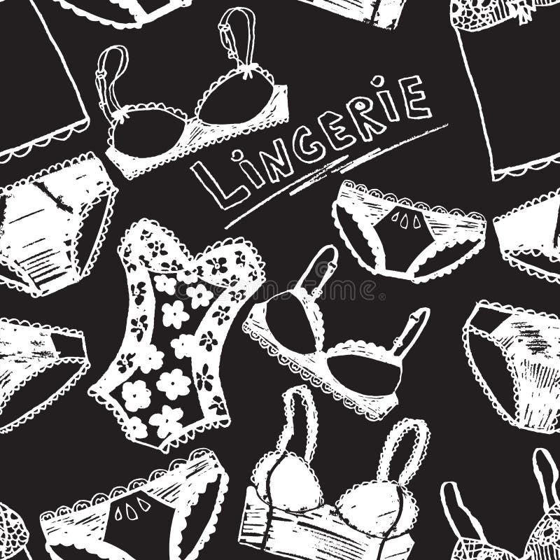 Hand Drawn Vector Lingerie Set Stock Vector Illustration Of Design