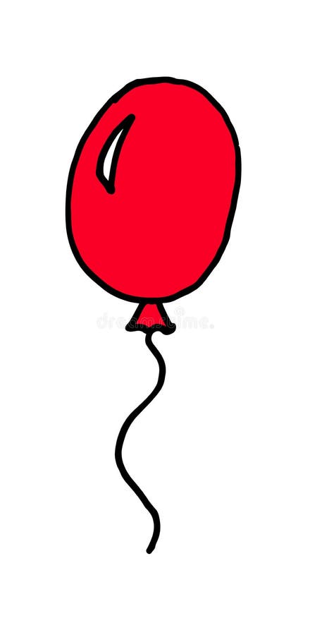 Hand Drawn Vector Sketch Cartoon Doodle Red Balloon Design Illustration ... Hand Drawn Vector Sketch Cartoon Doodle Red Balloon Design Illustration ...