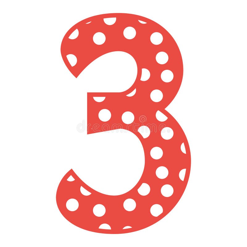 Polka Dot Numbers With Stitches Stock Vector - Illustration of numeral ...