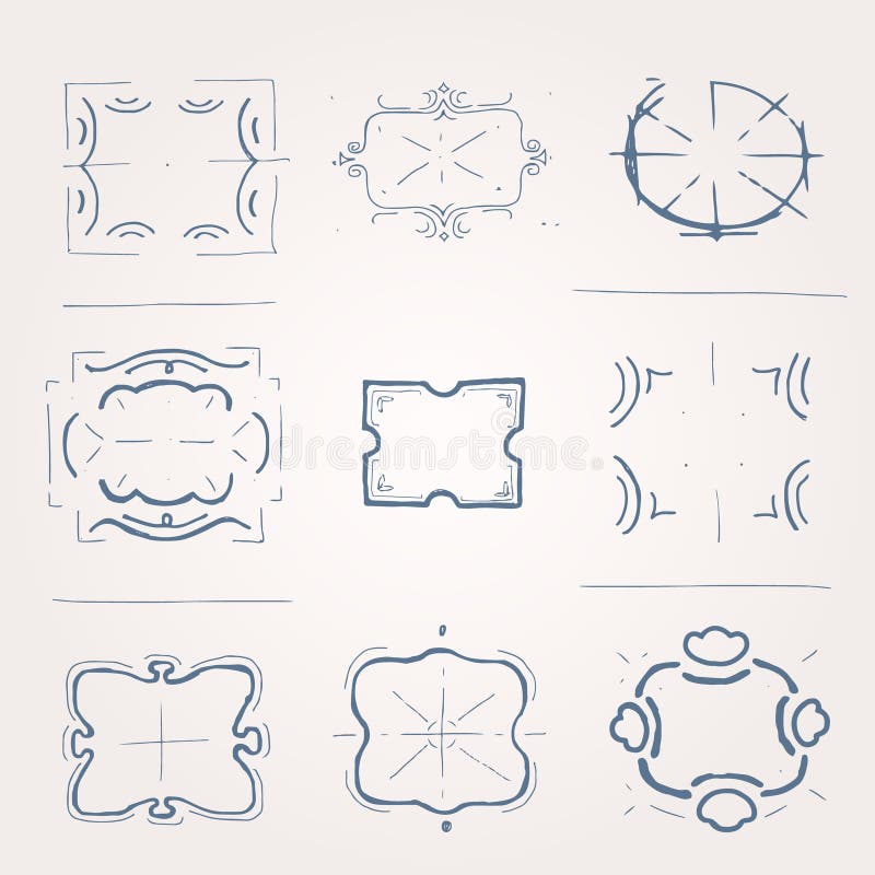 Hand drawn vignettes stock vector. Illustration of decoration - 65213275