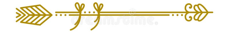 Hand Drawn Vintage Divider. Golden Decorative Arrow Stock Vector ...