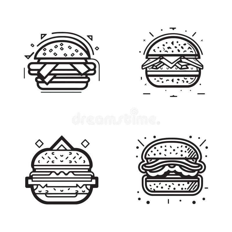 Cartoon Hamburger Line Art Stock Illustrations – 1,373 Cartoon ...