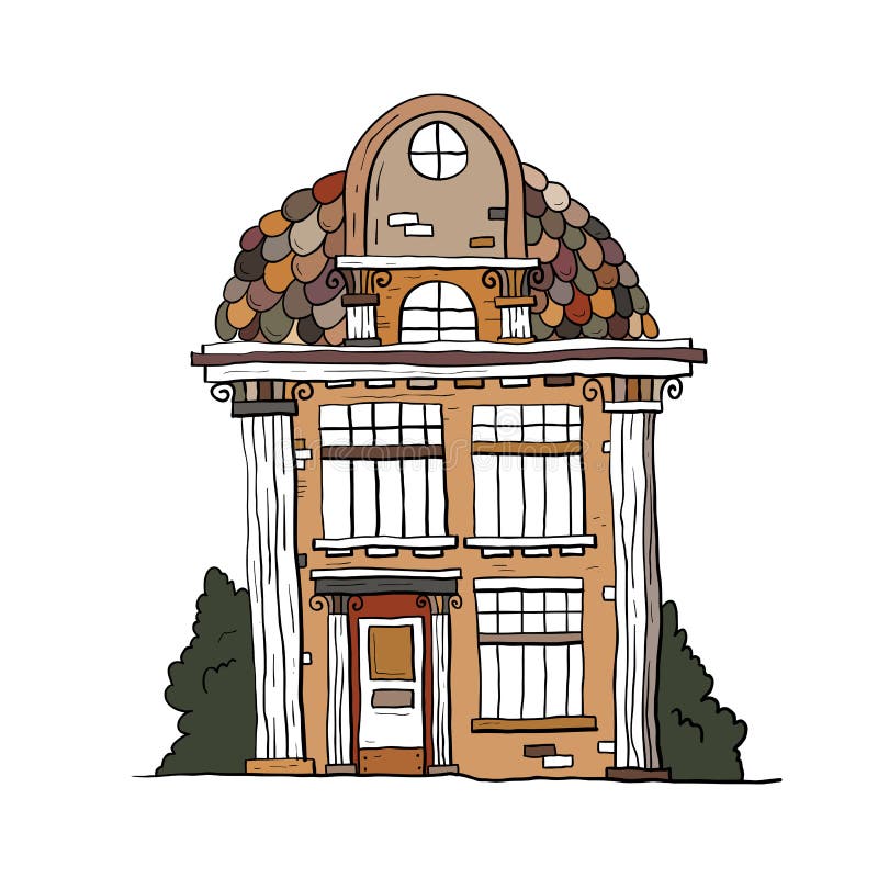 Hand Drawn Vintage House Vector Collection Of Sketch Famous Buildings