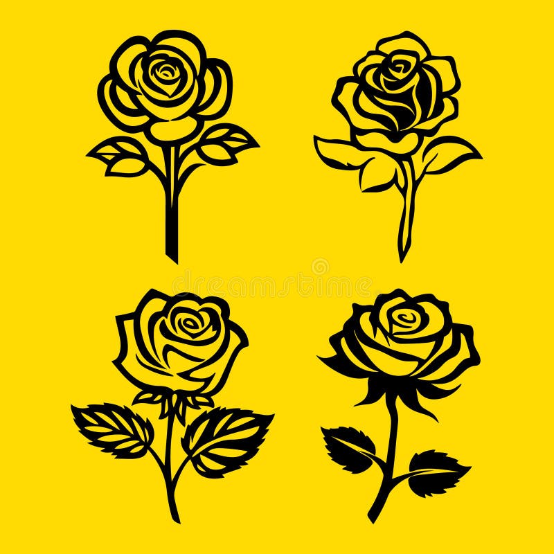 Hand Drawn Vintage Roses Collection Stock Vector - Illustration of ...