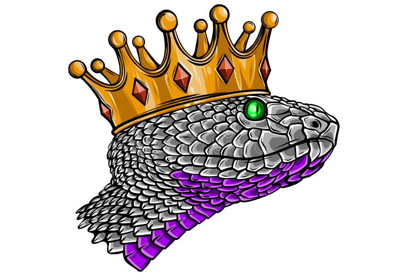 Hand-drawn Vintage Snake with Crown Tattoo Art. Vector Illustration ...