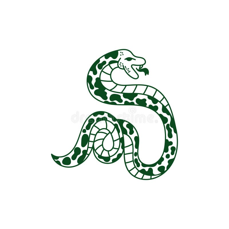 Hand Drawn Vintage Snake Illustration, Viper Snake Logo Design Stock ...