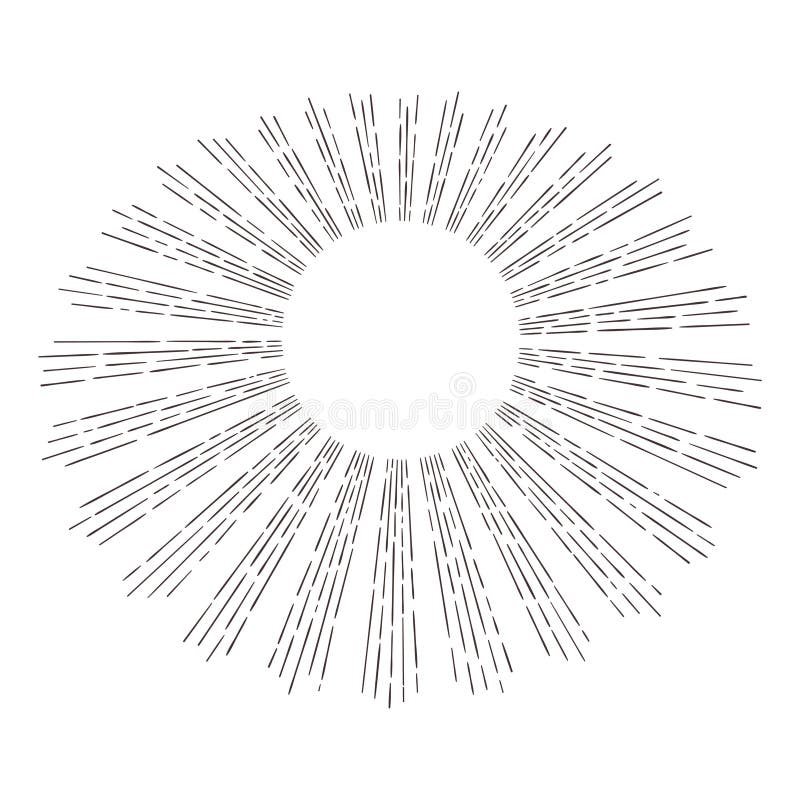 Hand Drawn Vintage Sunburst, Sun Burst Lines Vector Stock Vector ...