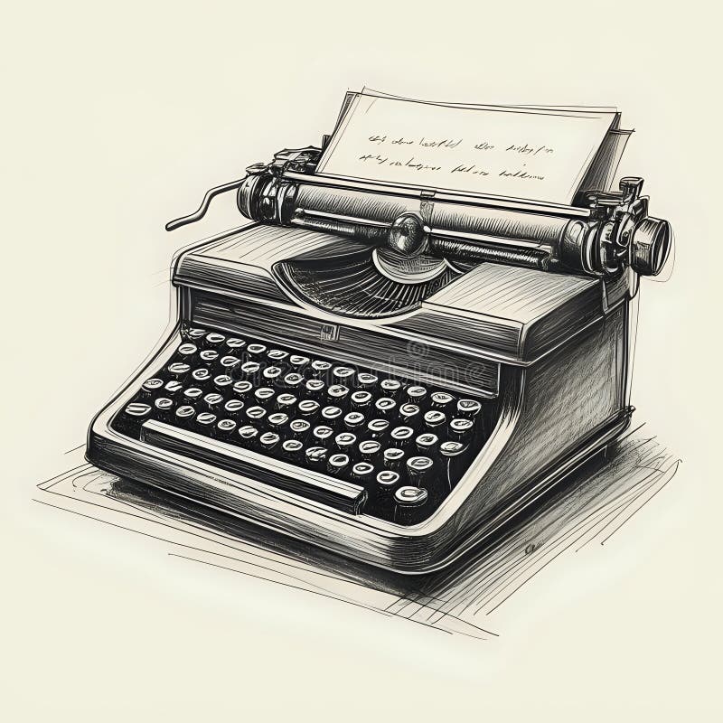 Typewriter Sketch Stock Illustrations – 1,112 Typewriter Sketch Stock ...