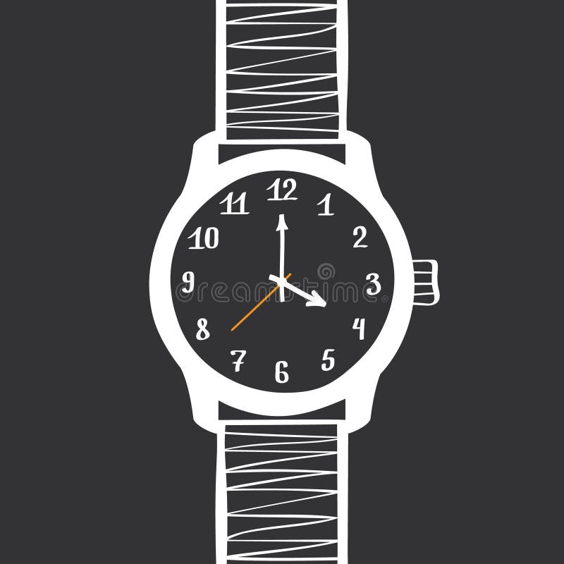 Hand Drawn Vintage Watch. Vector Design Element Stock Vector ...