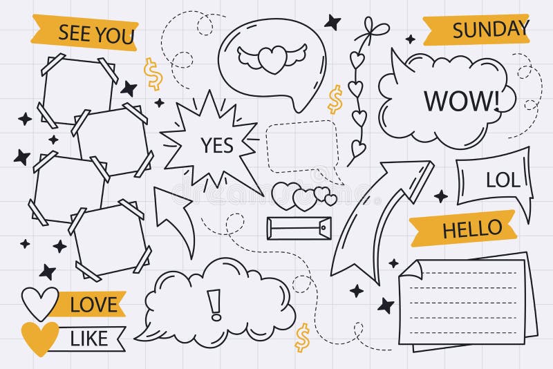 Hand Drawn Vision Board Illustration Vector Illustration. Stock ...