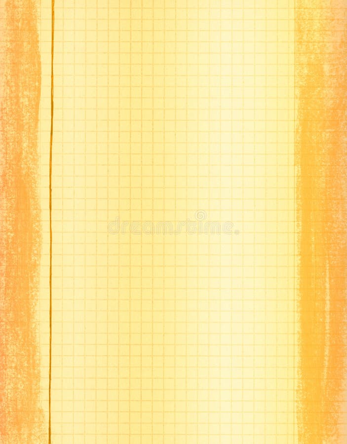 Drawing Frame on Checkered Paper Background, Ochre Brown Handdrawing ...